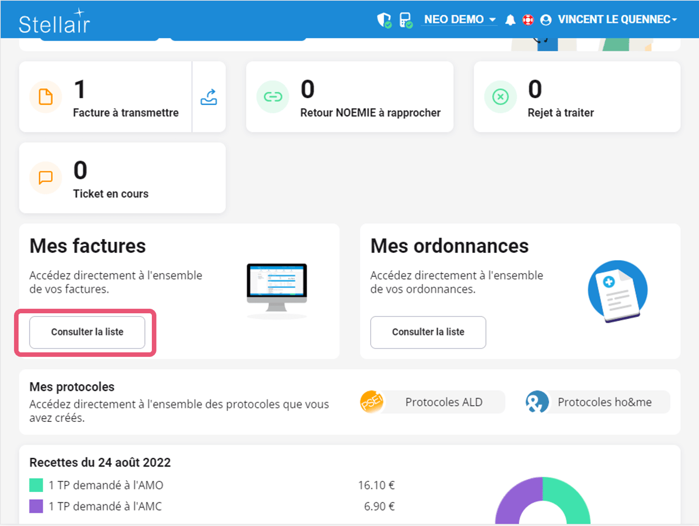 Personnaliser les colonnes à afficher sur l’écran Mes factures